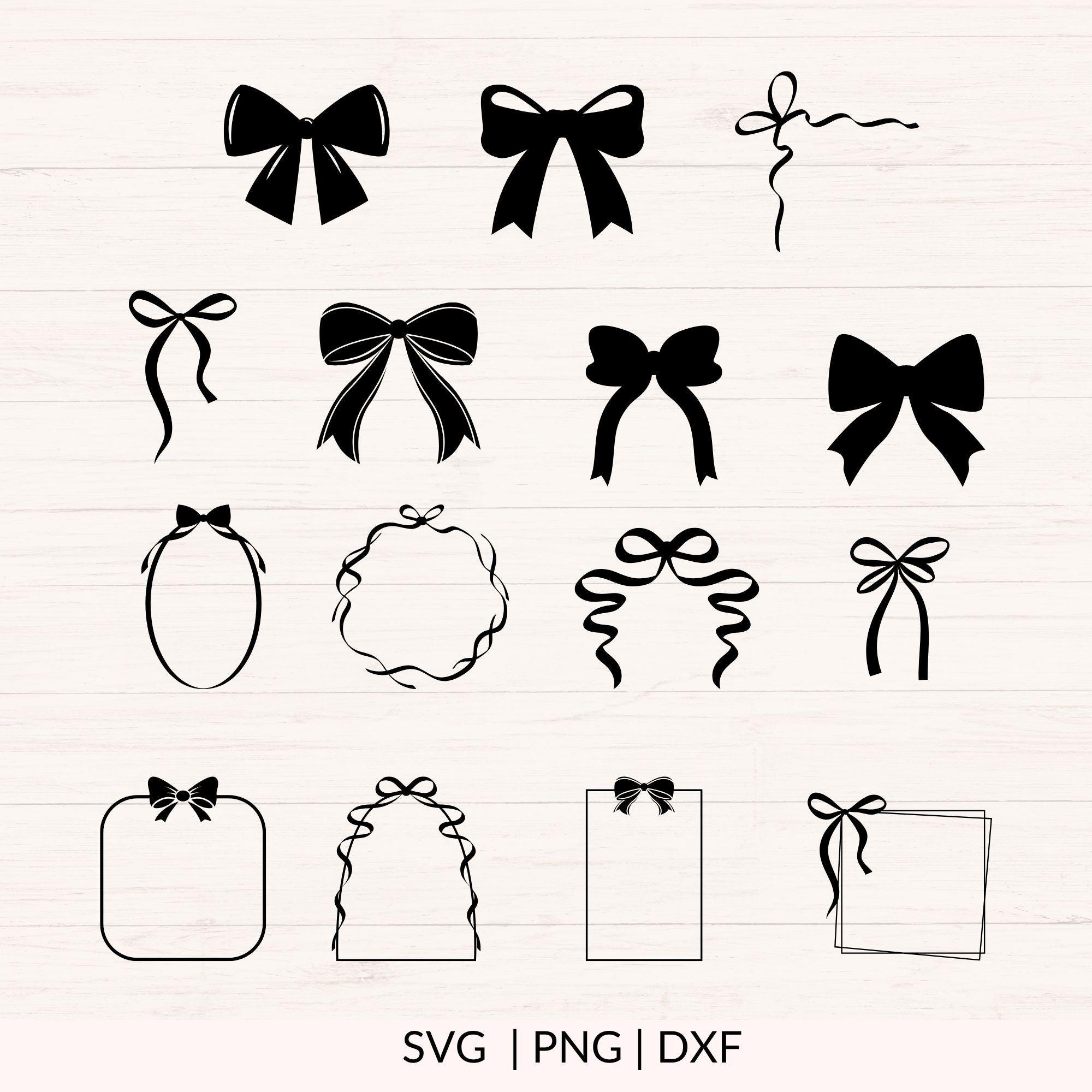 Coquette Ribbon SVG Bundle, Ribbon Banner SVG, 30 Hand-drawn Ribbons ...