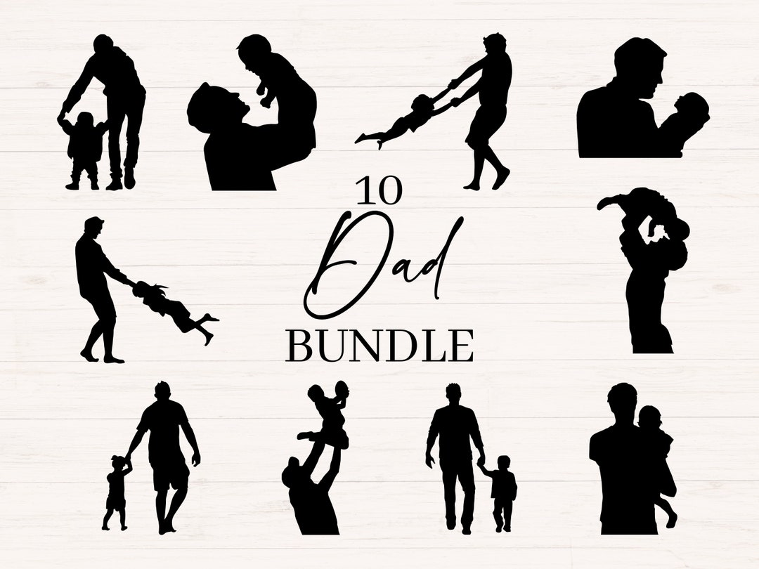 Dad Bundle Svg, Jpg, Png, Dad Silhouette Svg, Father Svg, Father and ...