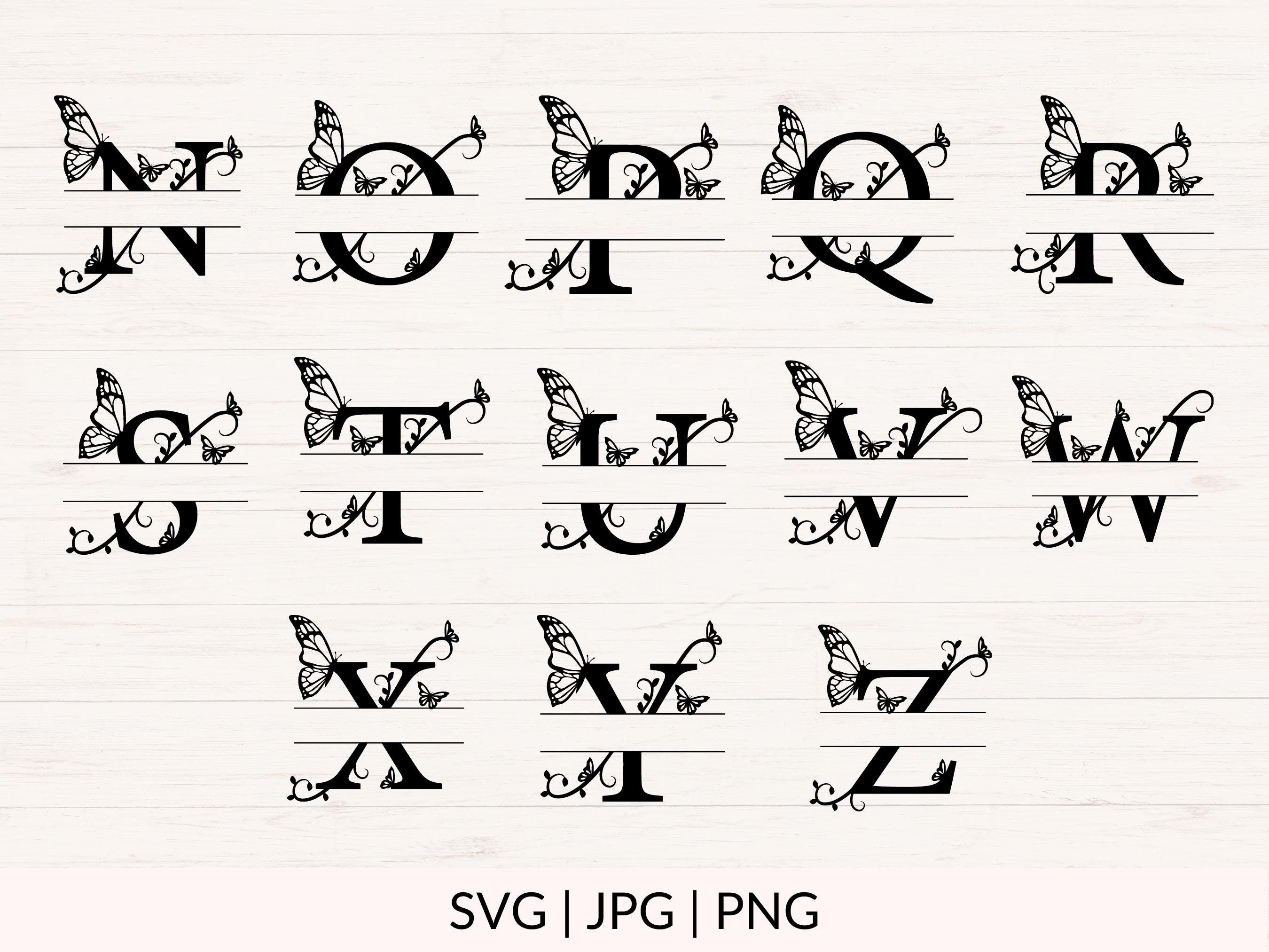 Butterfly Split Monogram Svg Jpg Png Butterfly Monogram - Etsy UK