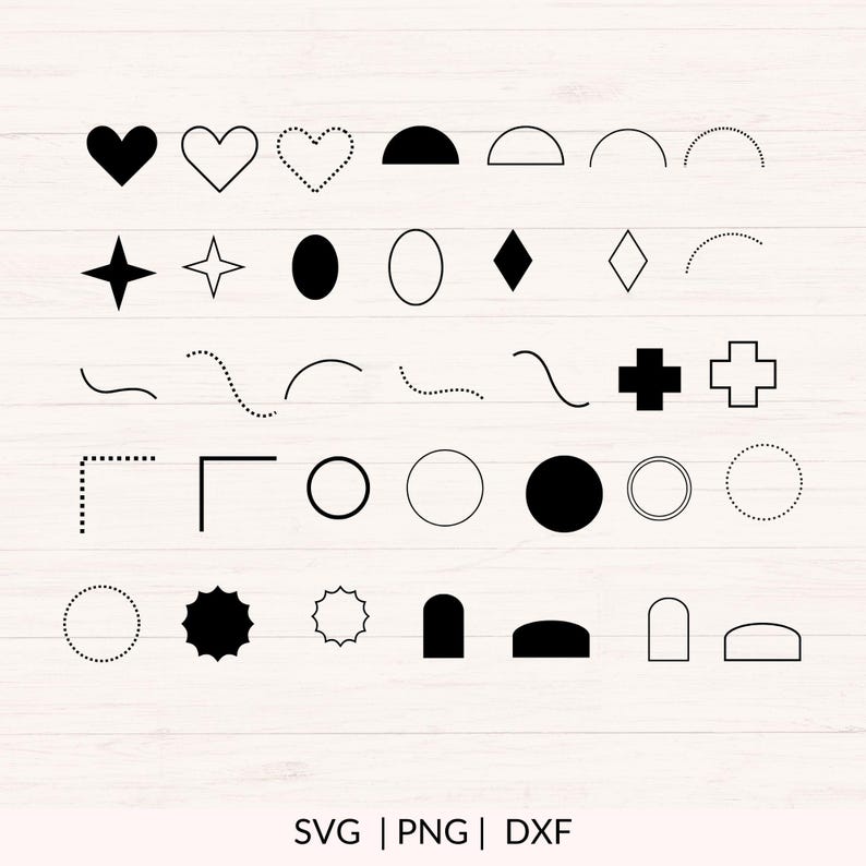 Basic Shapes Svg Bundle, Geometric Shape Svg, Hand Drawn Vector Shapes ...