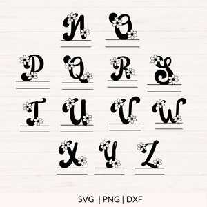 Daises Monogram Svg, Daisy Alphabet, Daisy Letters, Flower Monogram Svg ...