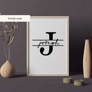 Split Monogram Svg, Unisex Monogram Svg Bundle, 26 Letters, Monogram ...