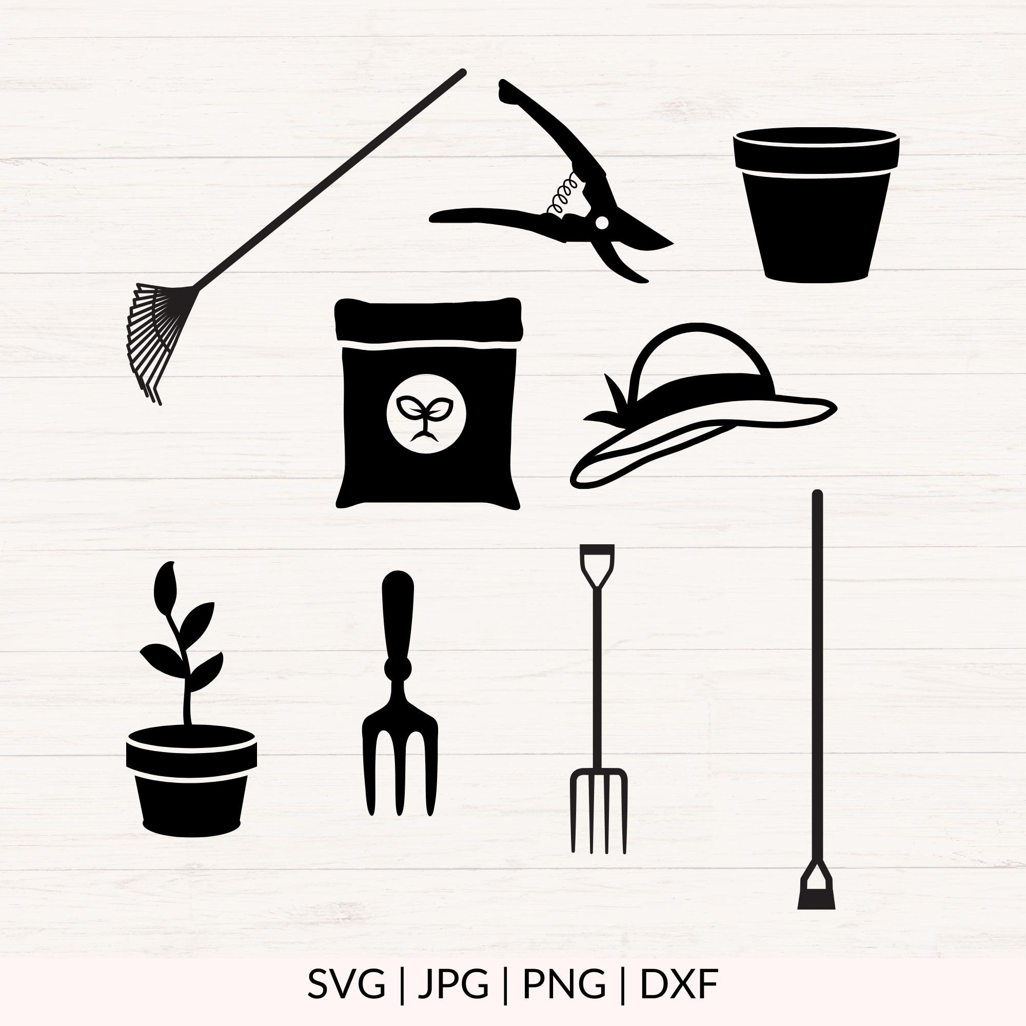 Gardening Tools Svg Bundle, Garden Tools Clipart Bundle, Gardener ...