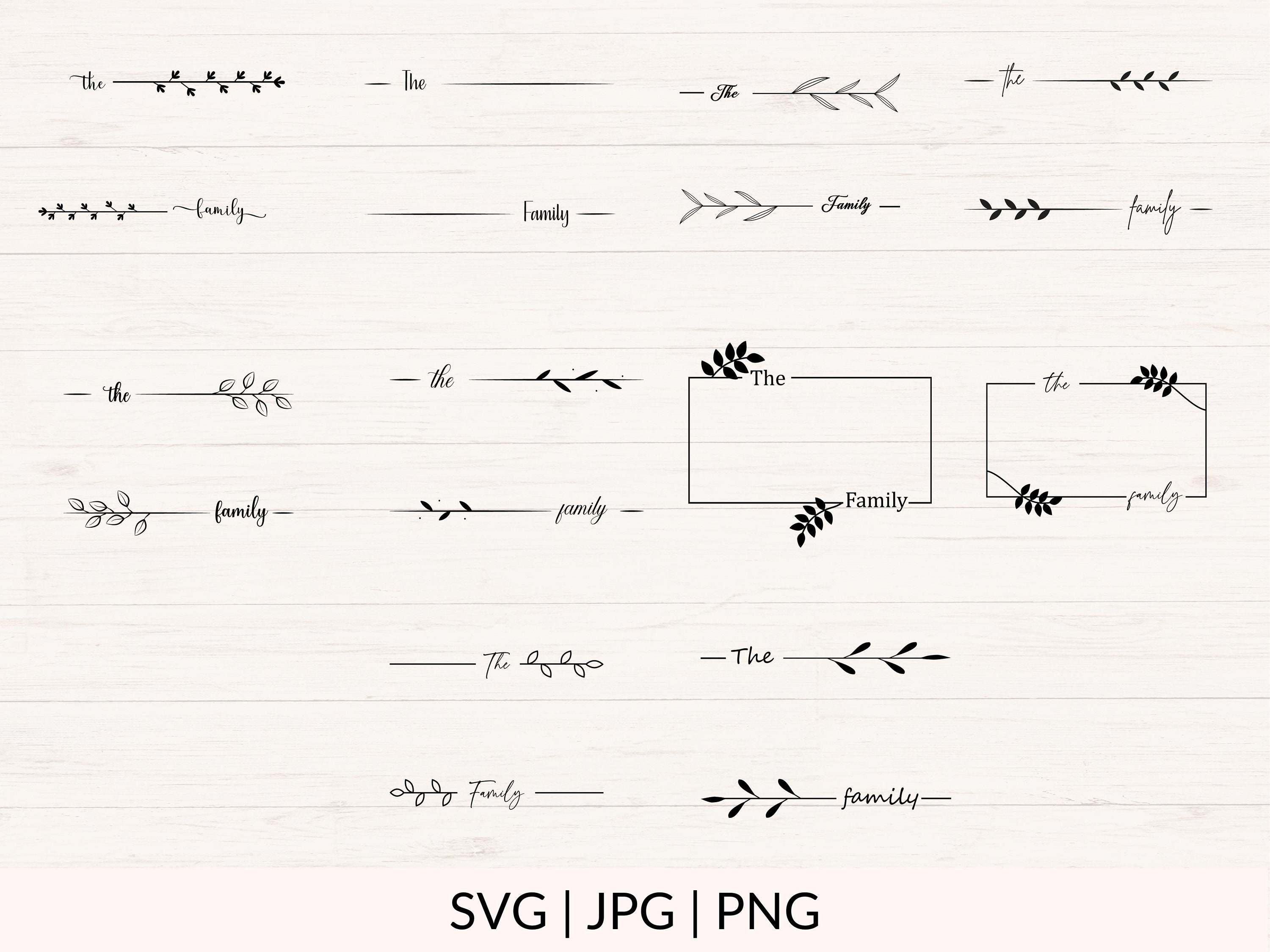 Family Name Monogram Frames Bundle, Family Name Border Svg, Jpg, Png ...