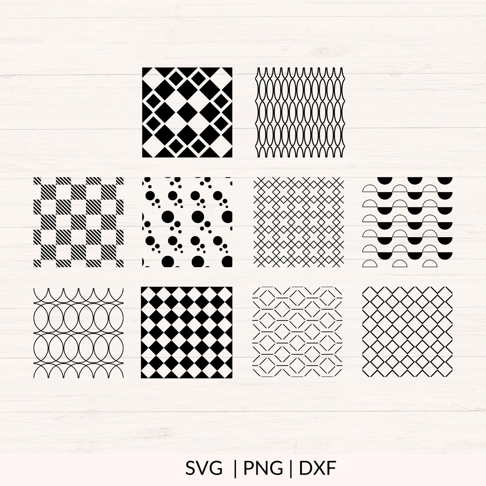Seamless Patterns Svg, Png, Dxf, Simple Pattern Svg Bundle, Geometric ...