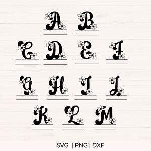 Daises Monogram Svg, Daisy Alphabet, Daisy Letters, Flower Monogram Svg ...