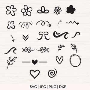 Doodle Svg Bundle, Swirls Svg, Doodles Svg, Png, Jpg, Dxf, Flourishes ...