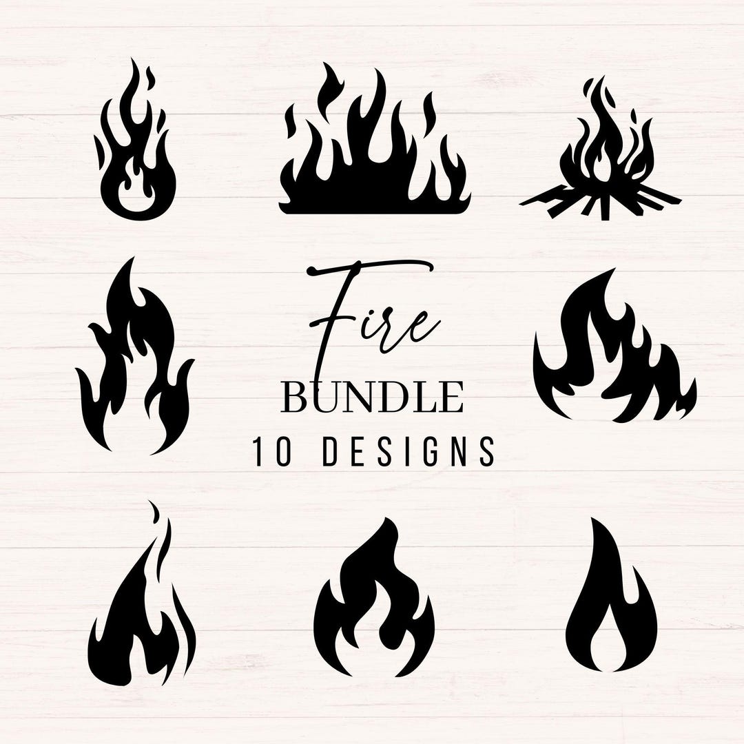Fire Svg Bundle, Camp Fire Svg, Png, Jpg, Dxf, Bonfire Clipart, Flame ...