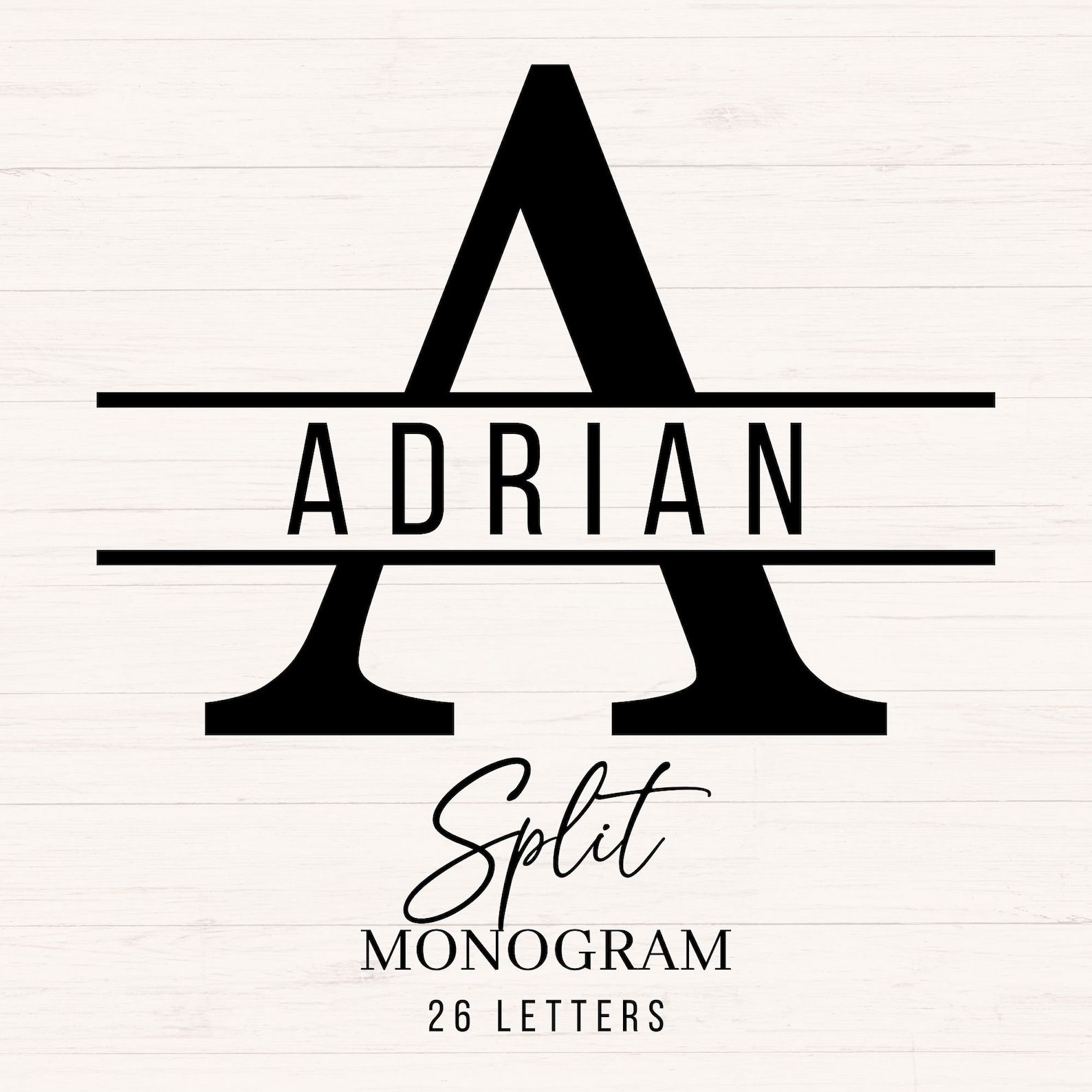 Split Monogram Svg, Unisex Monogram Svg Bundle, 26 Letters, Monogram ...