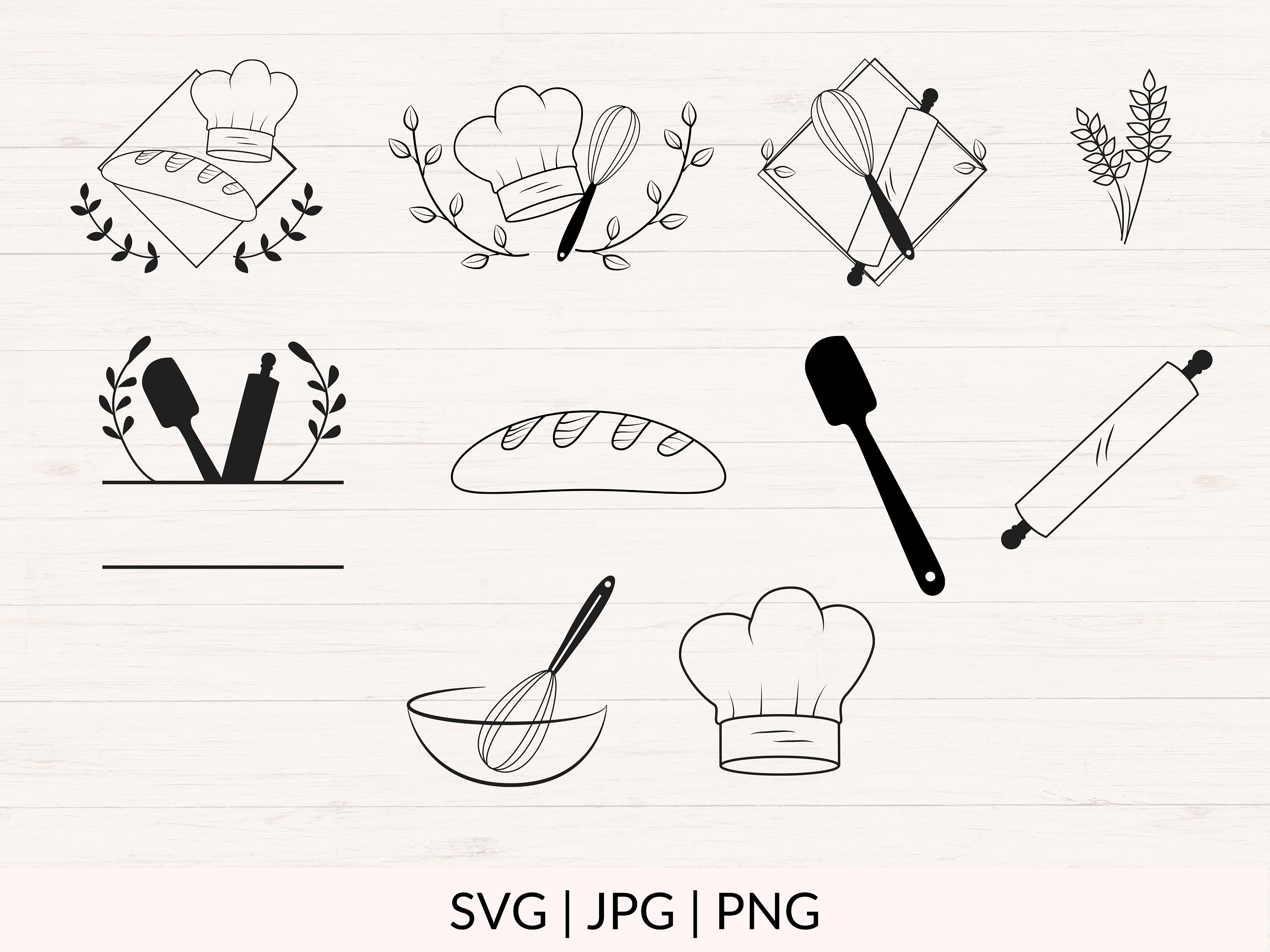 Baking Svg Includes Png Jpg and Svg Bakery Line Art - Etsy UK