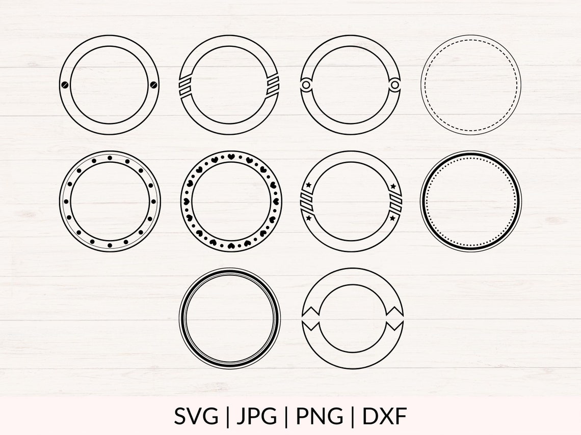 Circle Frame Svg, Jpg, Png, Dxf, Circle Border, Circular Frames Svg ...