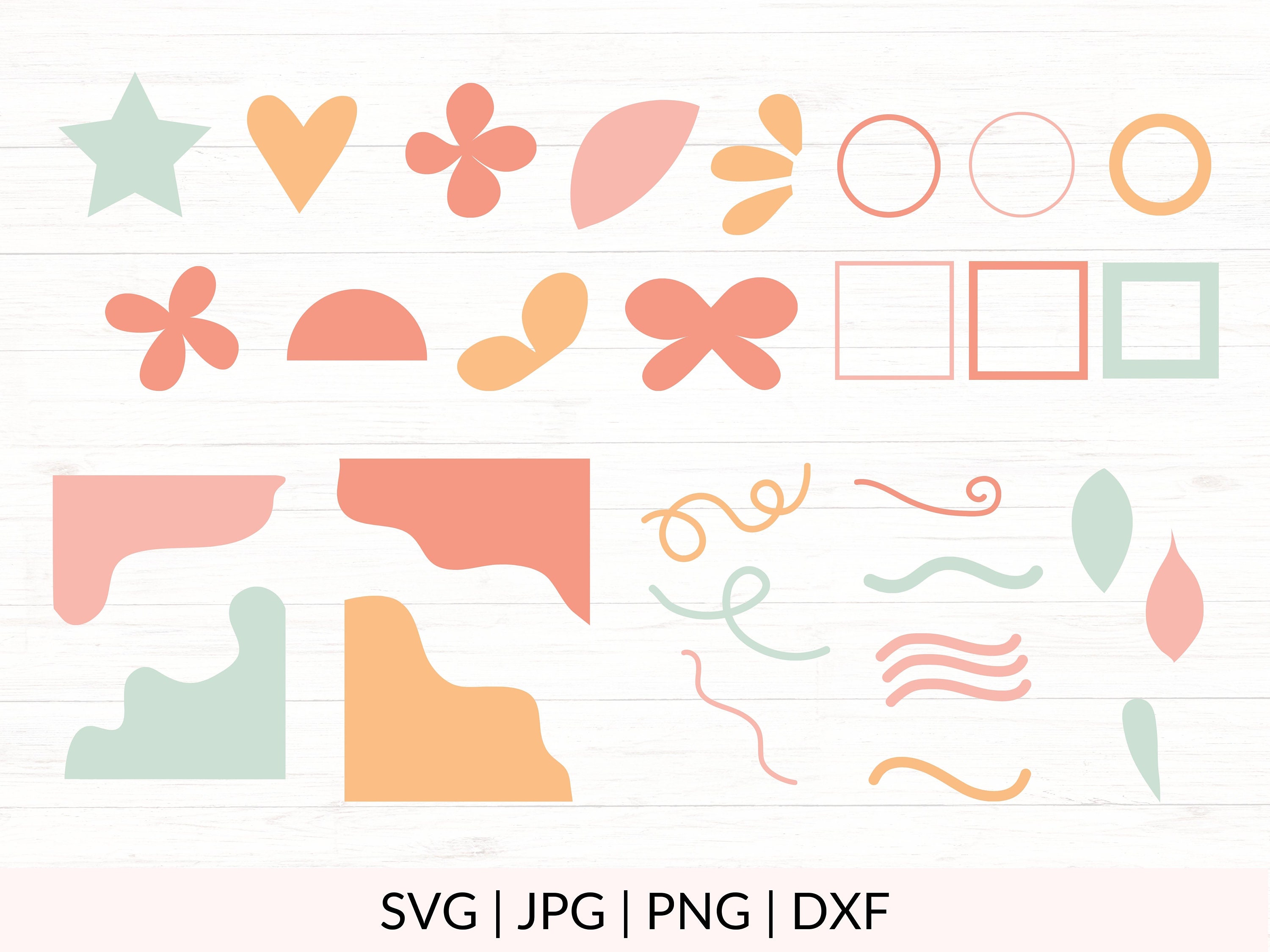 Abstract Shapes Bundle Svg Jpg Png Shapes Clipart Bundle - Etsy
