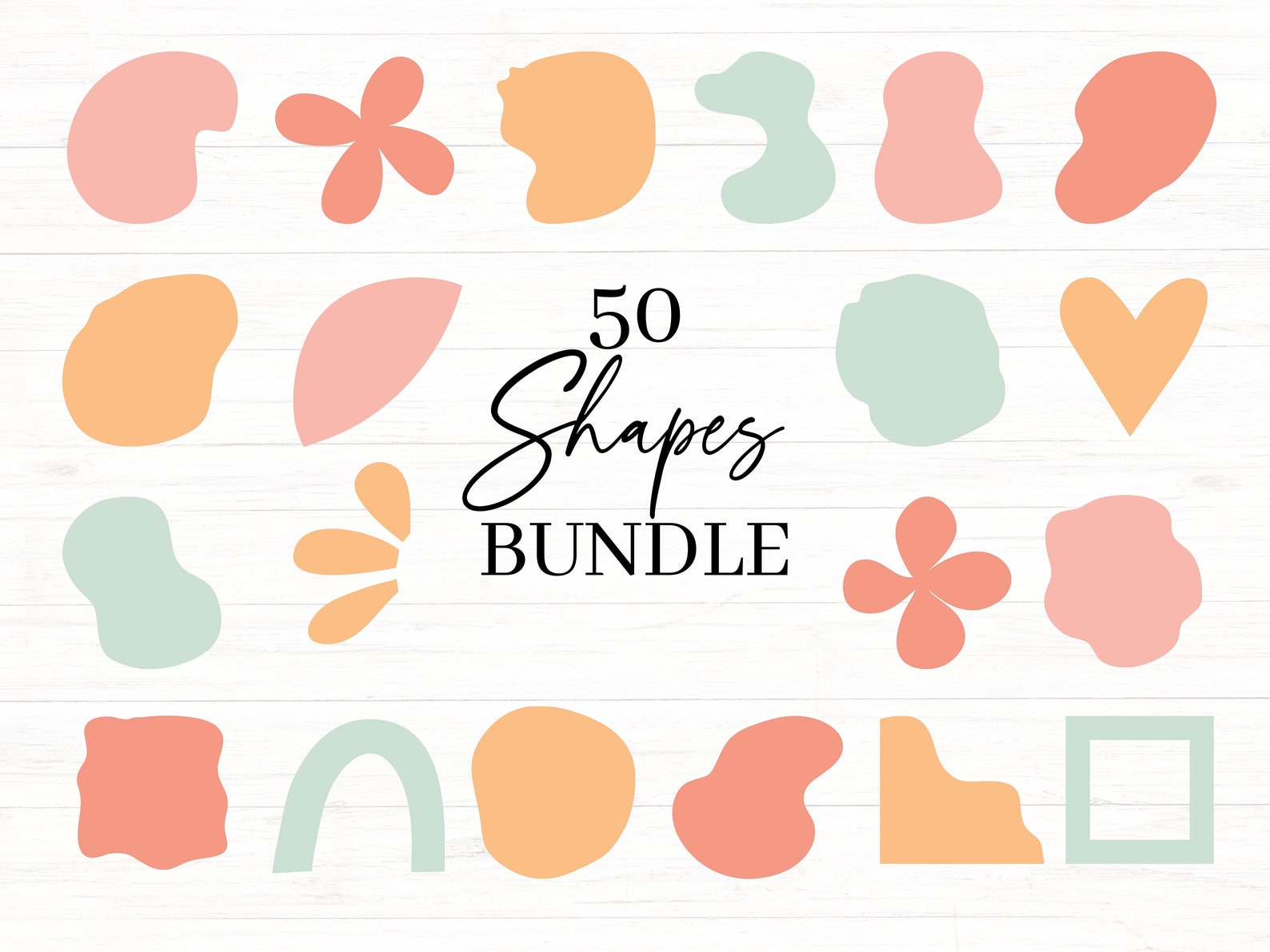 Abstract Shapes Bundle Svg, Jpg, Png, Shapes Clipart Bundle, Hand Drawn ...
