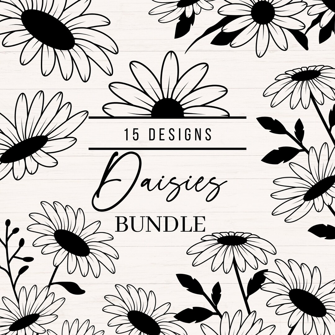Daisy Svg Bundle, Daisies Svg, Daisies Bouquet Svg, Floral Arrangement ...