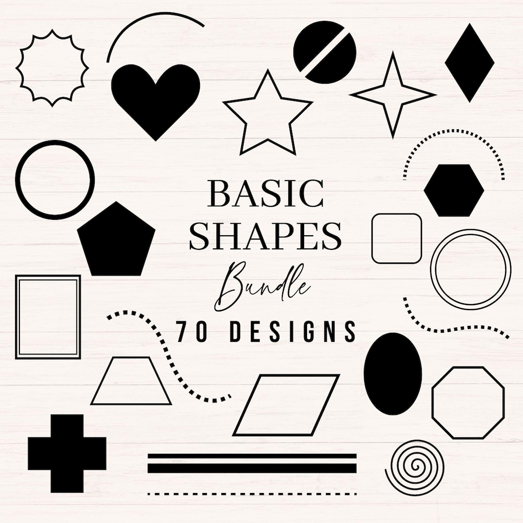 Basic Shapes Svg Bundle, Geometric Shape Svg, Hand Drawn Vector Shapes ...
