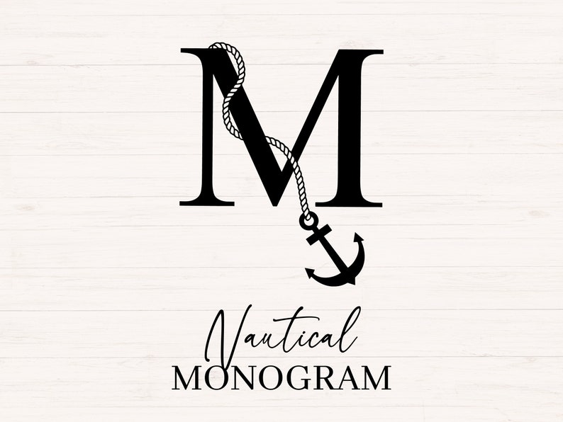 Nautical Monogram Svg, Jpg, Png, Anchor Monogram Clipart, Nautical ...