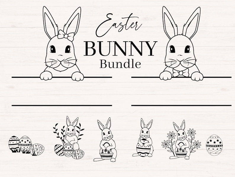 Easter Bunny Svg Easter Clipart Bunny Svg Bundle Rabbit - Etsy
