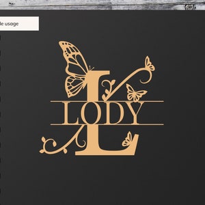 Butterfly Split Monogram Svg, Jpg, Png, Butterfly Monogram Clipart ...