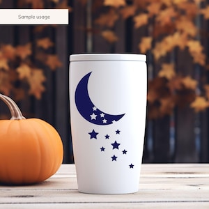 Moon and Stars Svg Bundle, Moon Svg, Png, Dxf, Moon With Stars, Night ...