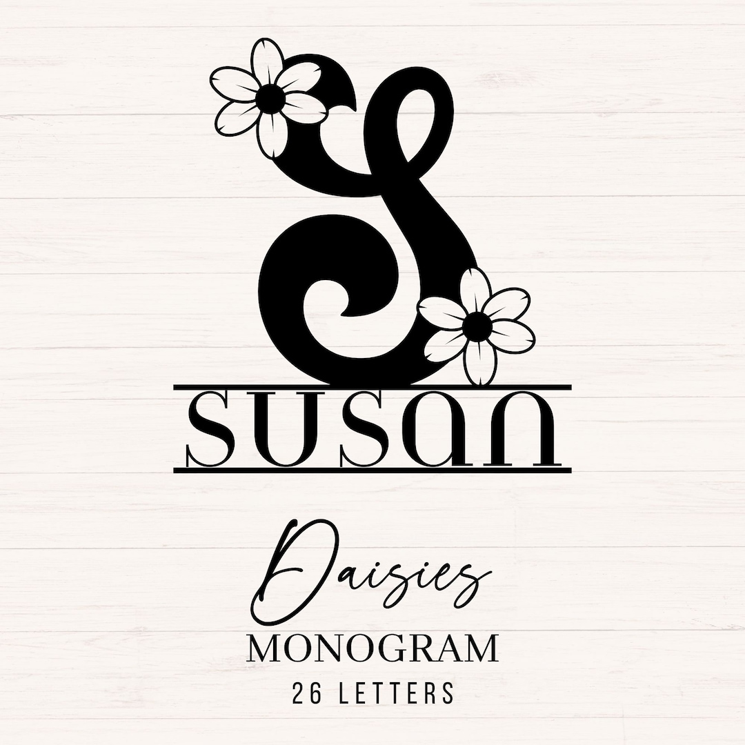 Daises Monogram Svg, Daisy Alphabet, Daisy Letters, Flower Monogram Svg ...