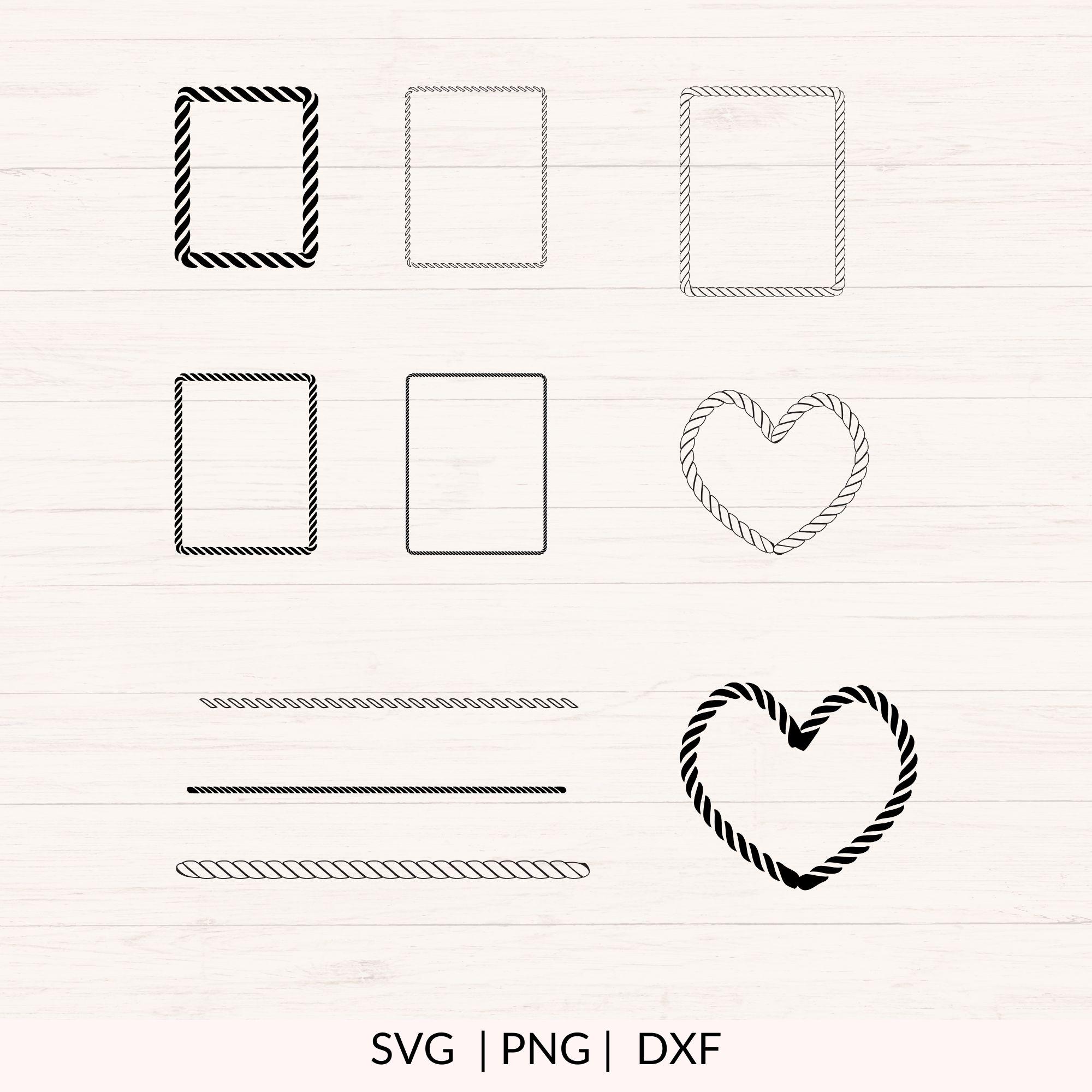 Rope Svg Bundle, Ropes Svg, Png, Dxf, Rope Clipart for Borders and ...
