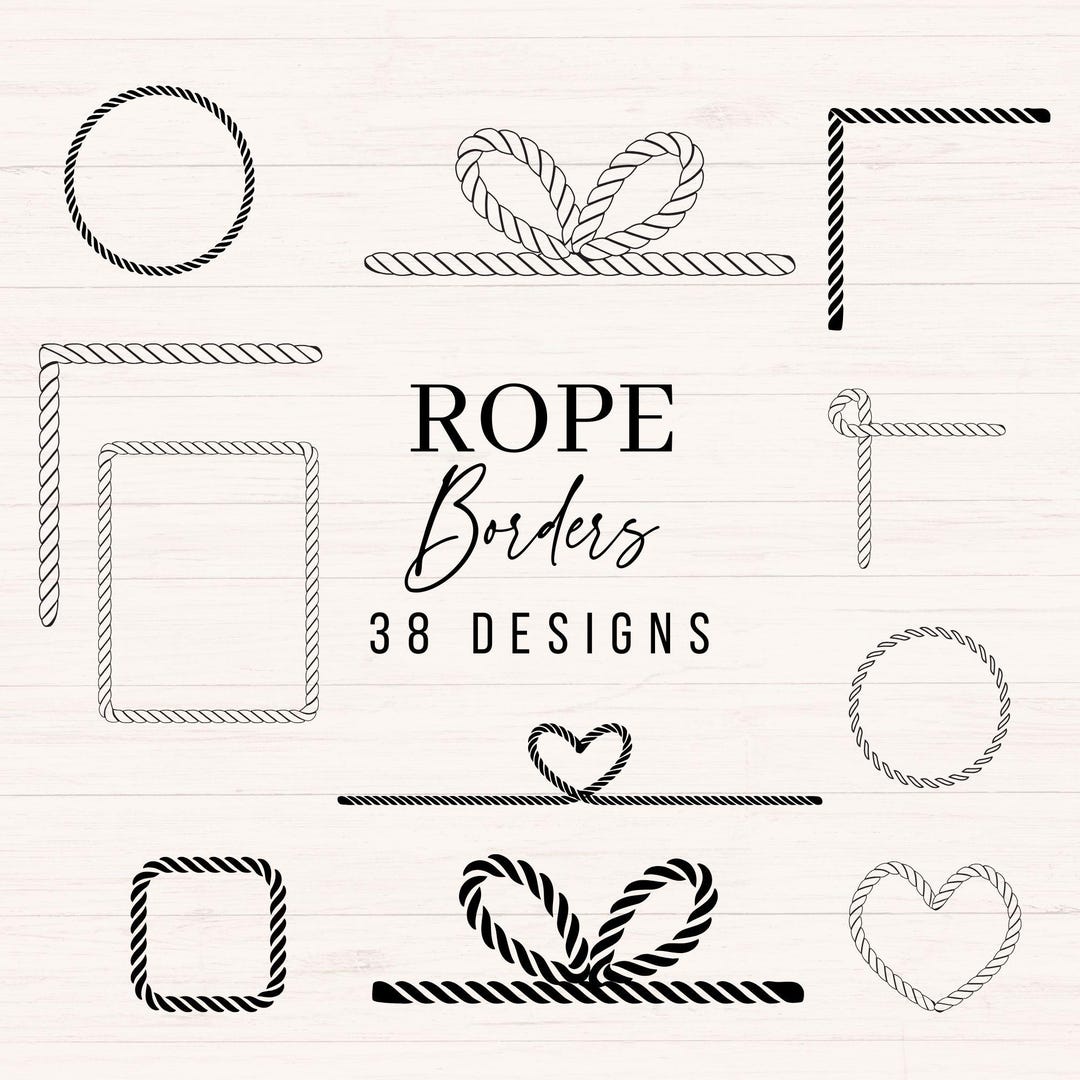 Rope Svg Bundle, Ropes Svg, Png, Dxf, Rope Clipart for Borders and ...