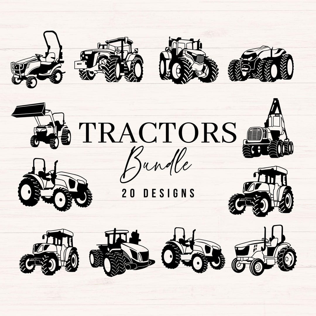 Tractor Svg Bundle, Tractor Png, Dxf, Tractor Illustration, Tractor ...