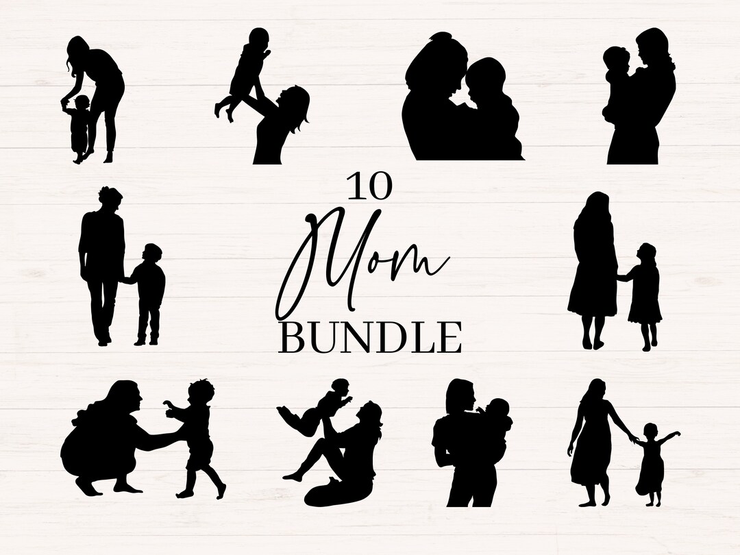 Mom Bundle Svg, Jpg, Png, Mom Silhouette Svg, Mother Svg, Mother and ...