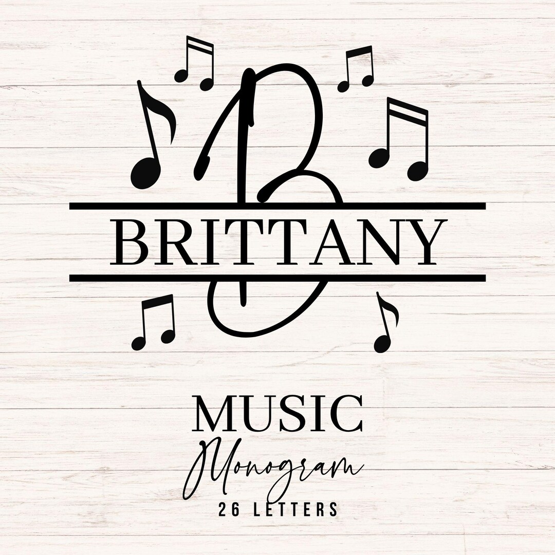 Music Split Monogram SVG A–Z, Musical Note Letter Svg, Music Lover Gift ...