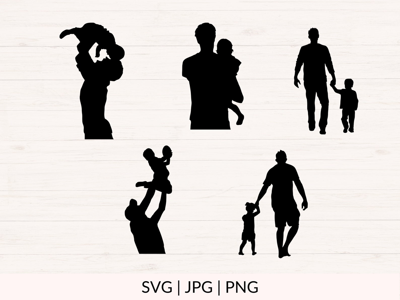 Dad Bundle Svg, Jpg, Png, Dad Silhouette Svg, Father Svg, Father and ...