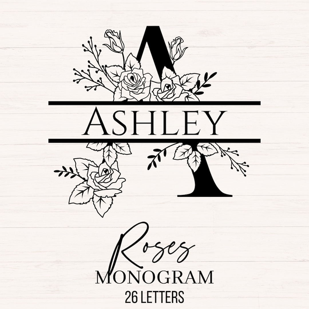 Rose Monogram Svg, Rose Alphabet, Roses Svg, Roses Letters, Flower ...