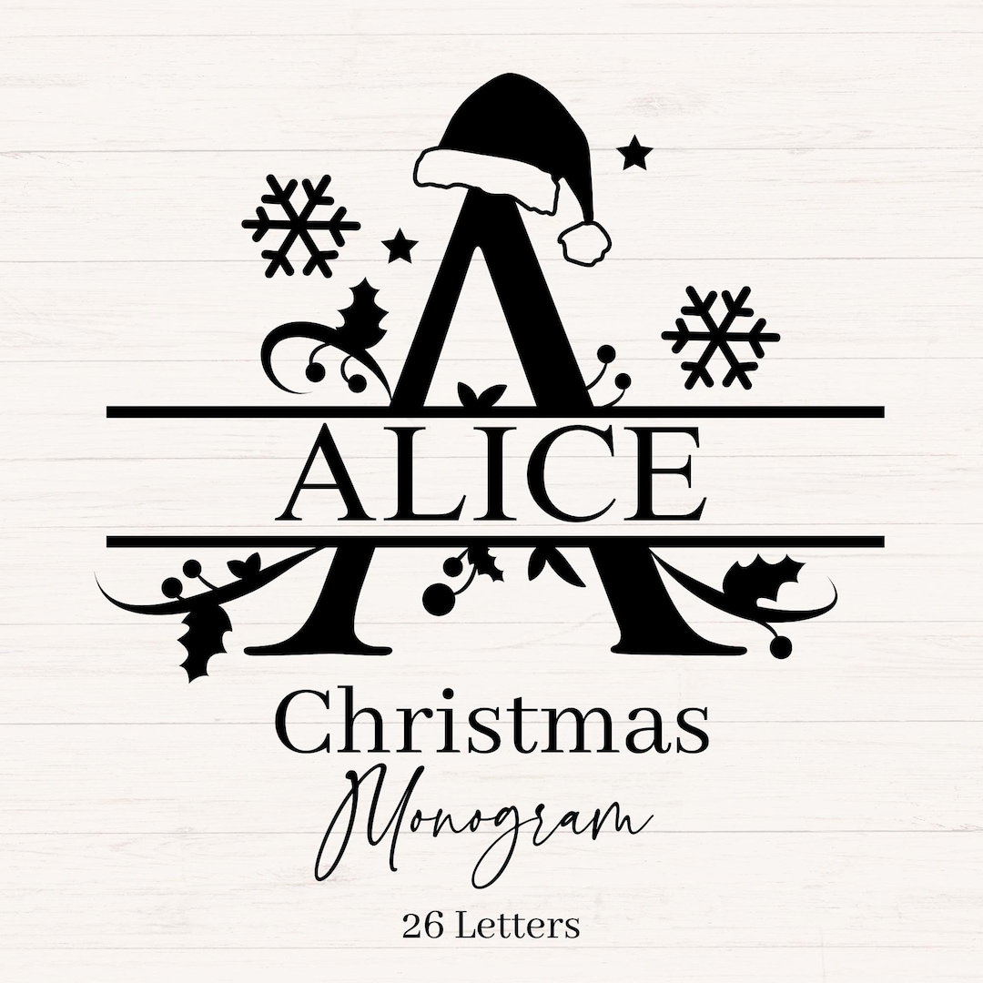 Christmas Monogram Svg Bundle, Christmas Name Svg, Png, Jpg, Dxf ...