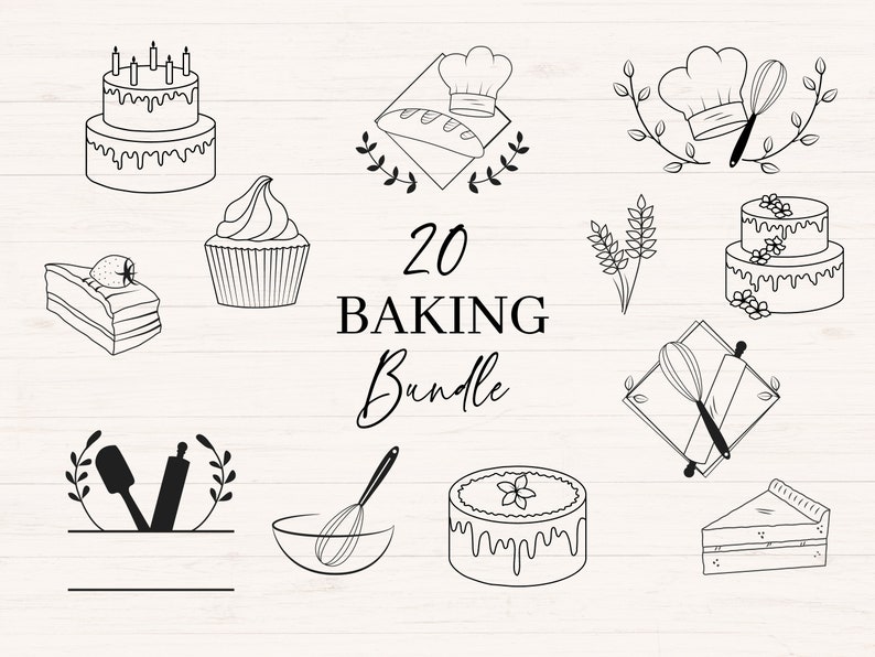 Baking Svg Includes Png Jpg and Svg Bakery Line Art - Etsy UK