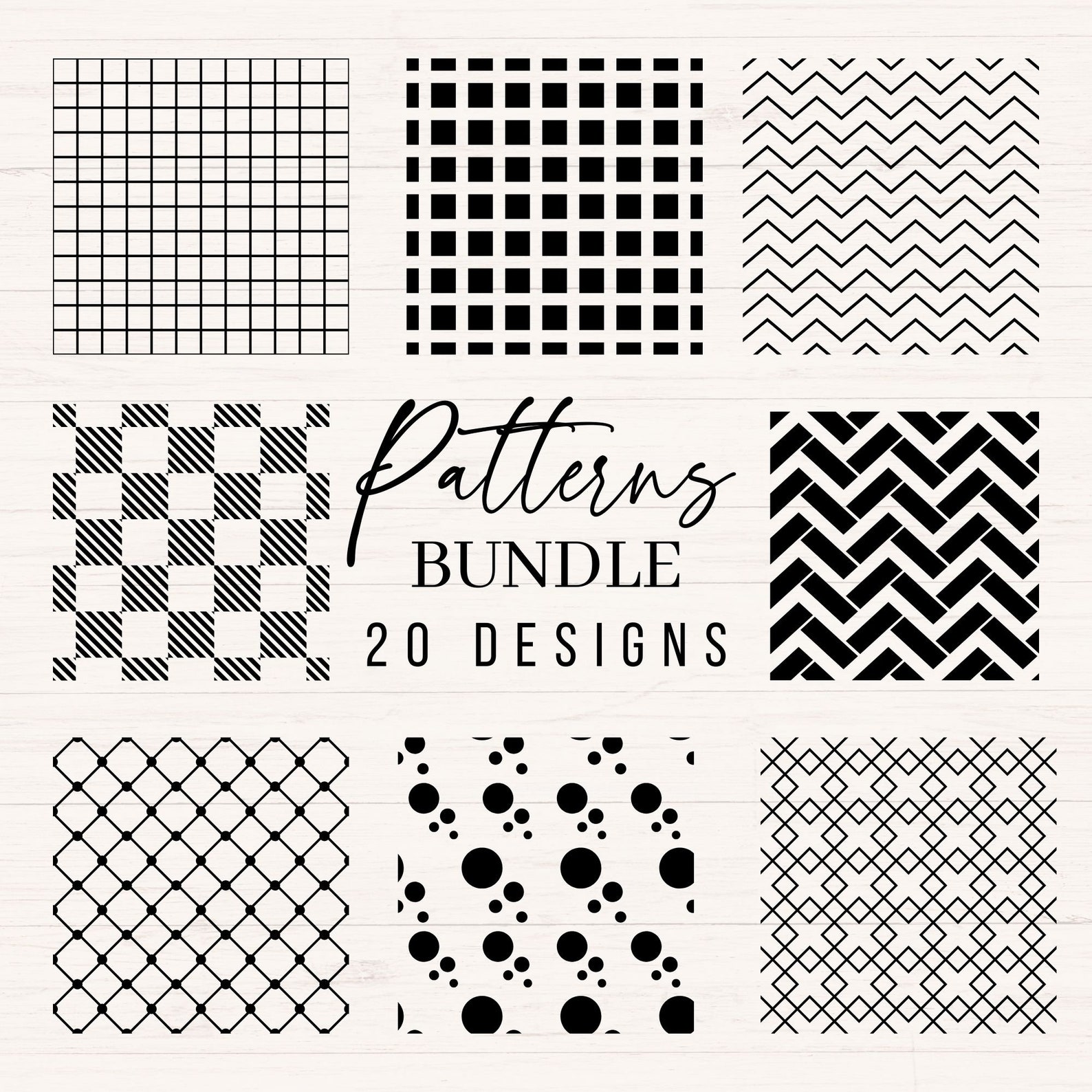 Seamless Patterns Svg, Png, Dxf, Simple Pattern Svg Bundle, Geometric ...