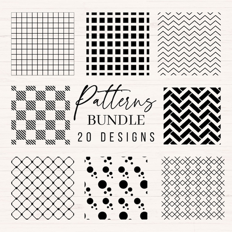 Seamless Patterns Svg, Png, Dxf, Simple Pattern Svg Bundle, Geometric ...