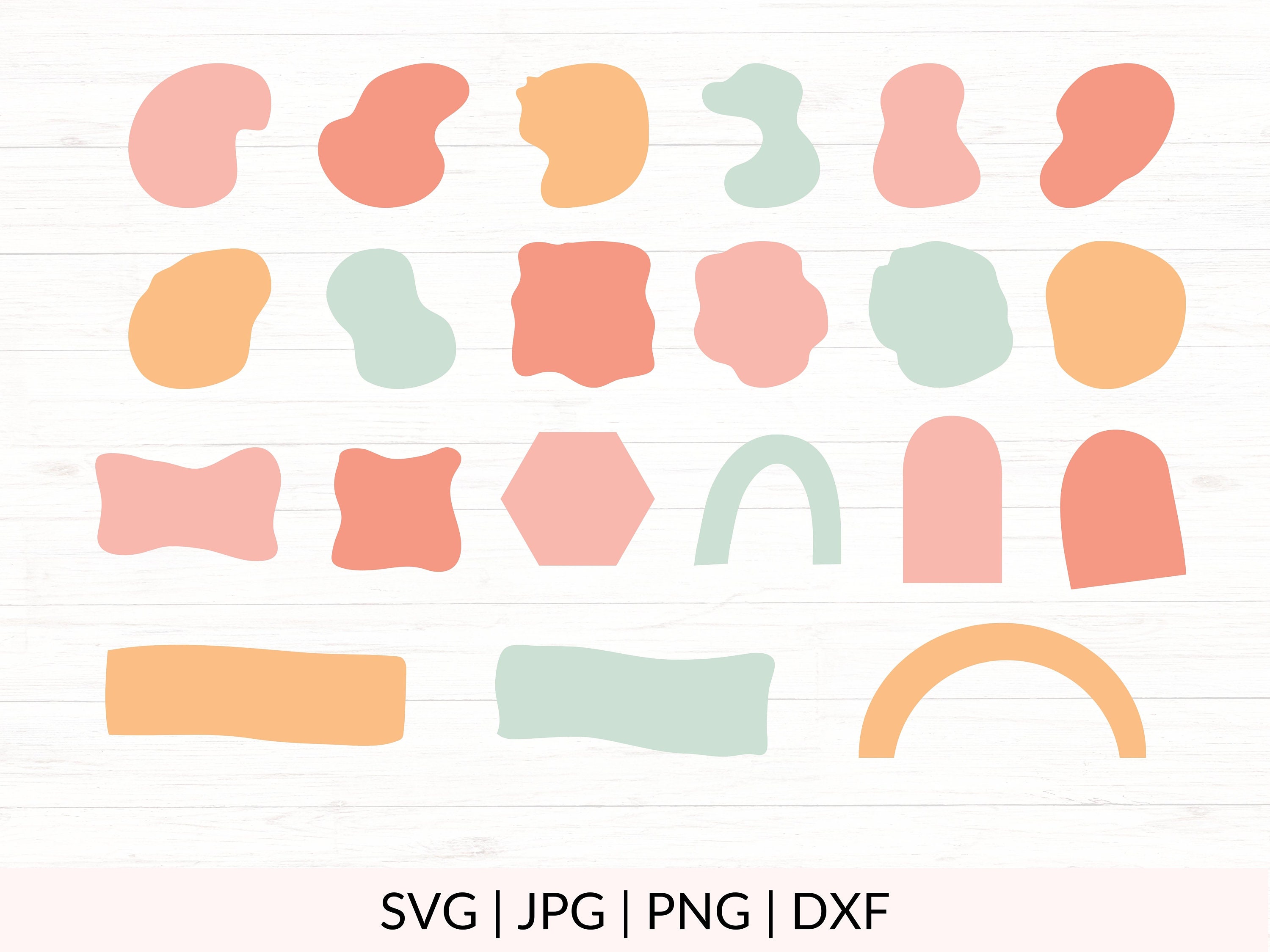 Abstract Shapes Bundle Svg, Jpg, Png, Shapes Clipart Bundle, Hand Drawn ...