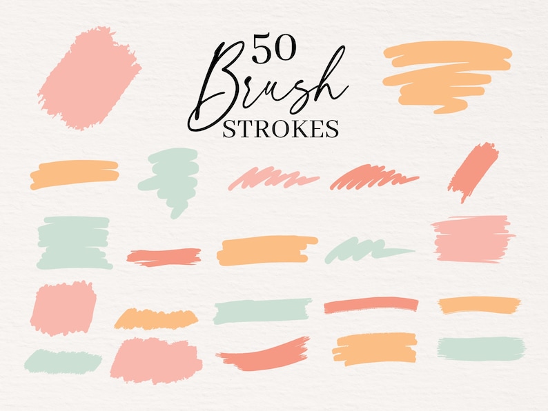Brush Stroke Svg Jpg Png Paint Brush Stroke Clipart Bundle - Etsy