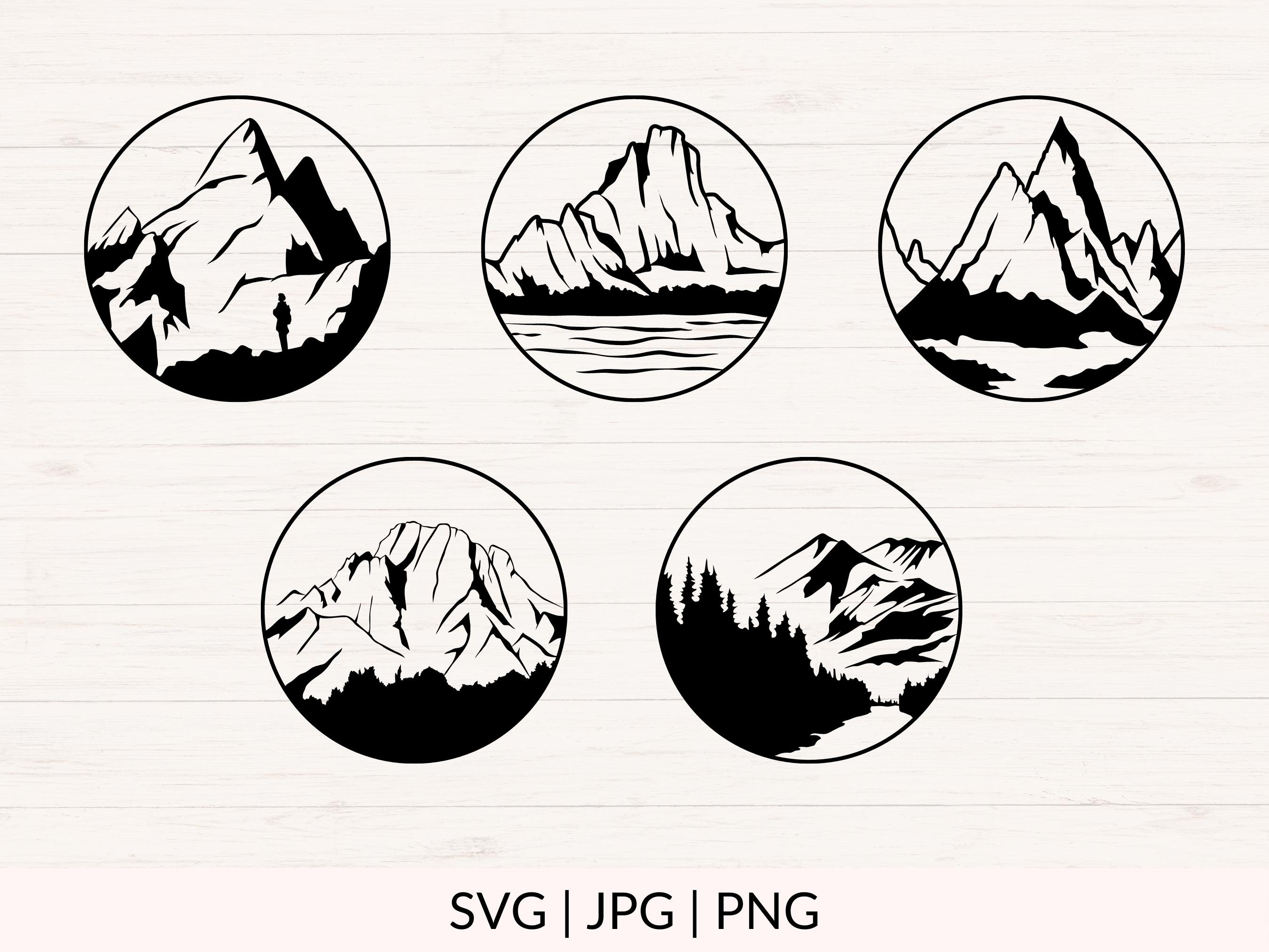 Berge svg jpg png dxf Berge Clipart Landschaften Bundle - Etsy Österreich