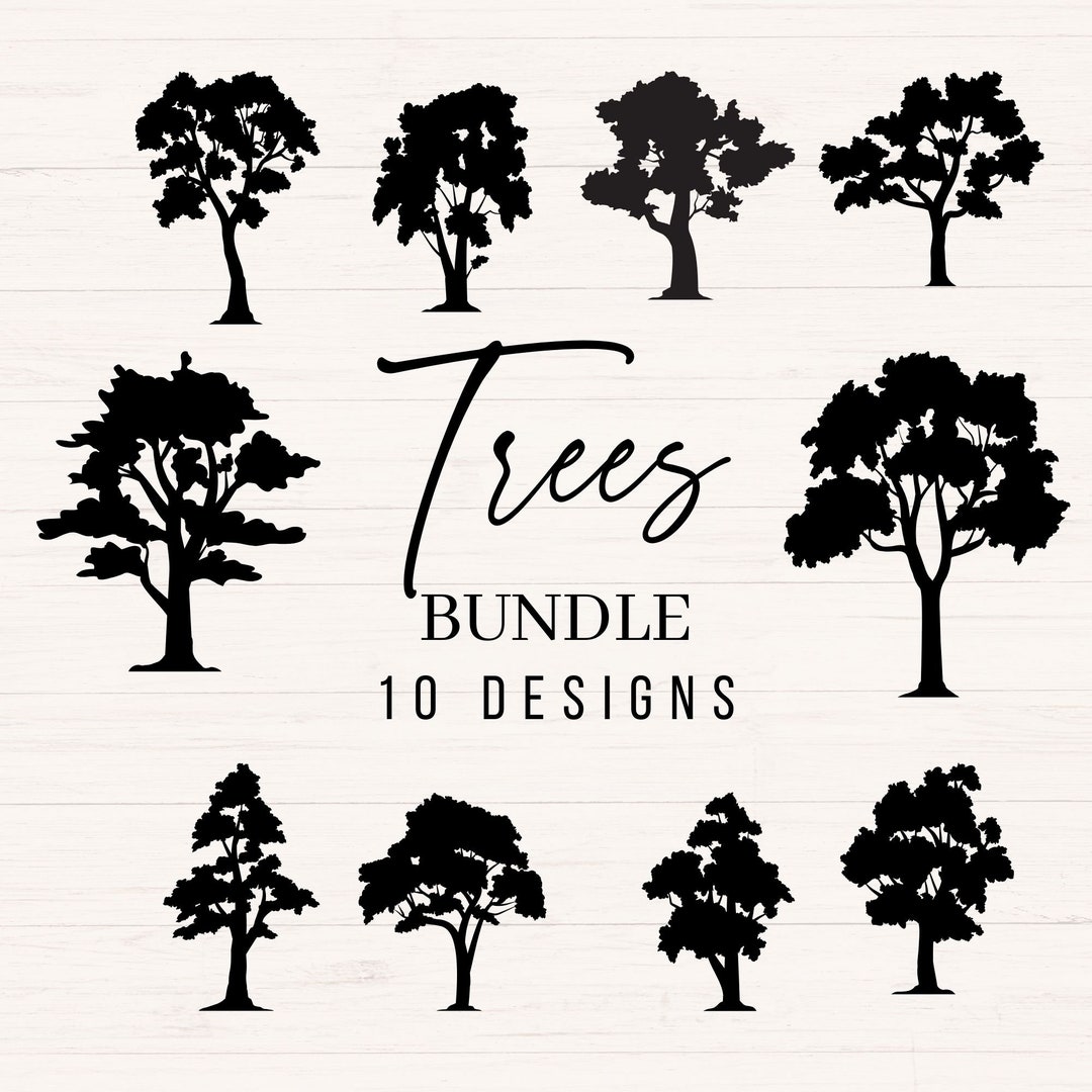 Trees Svg Bundle, Trees Svg, Png, Dxf, Forest Trees, Mountain Tree Svg ...