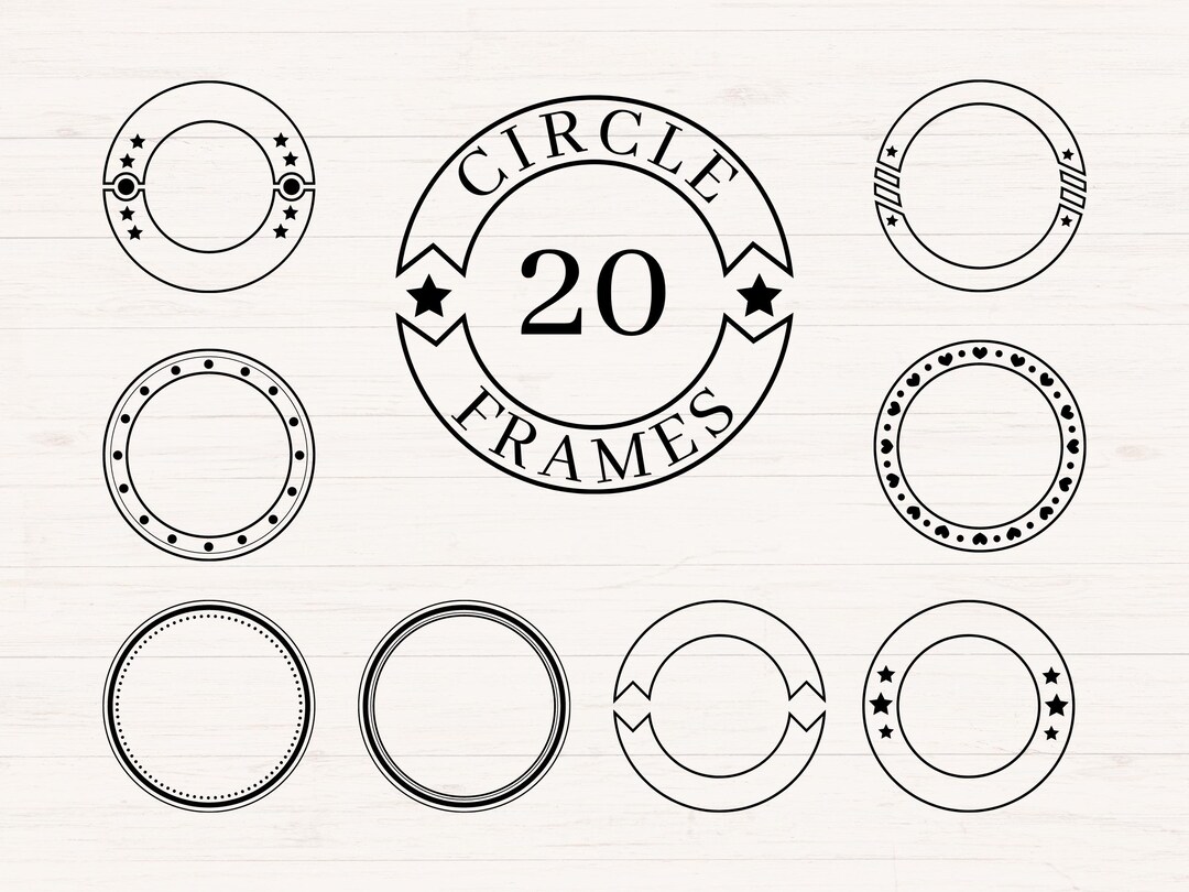 Circle Frame Svg, Jpg, Png, Dxf, Circle Border, Circular Frames Svg ...