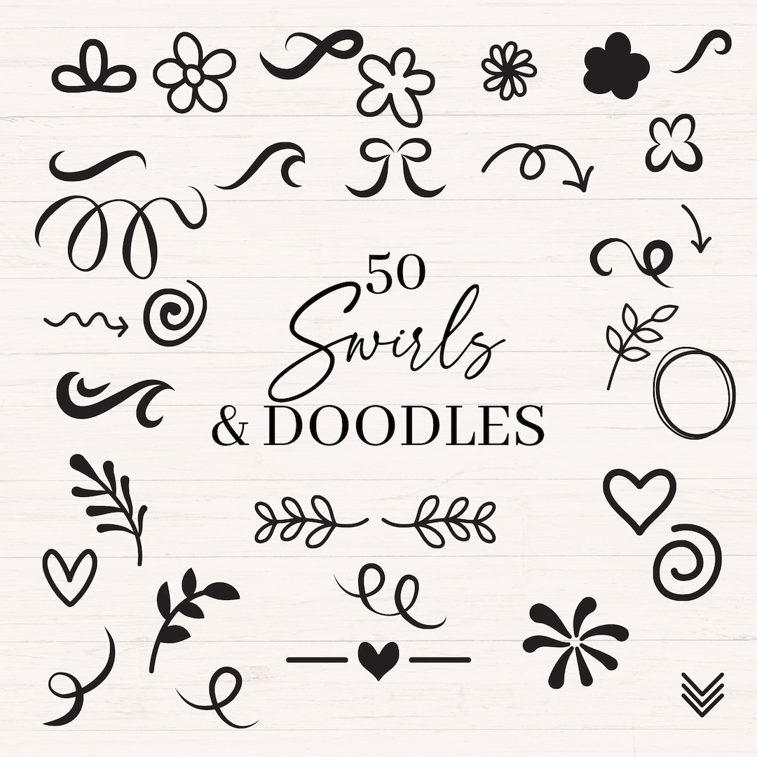 Doodle Svg Bundle, Swirls Svg, Doodles Svg, Png, Jpg, Dxf, Flourishes ...