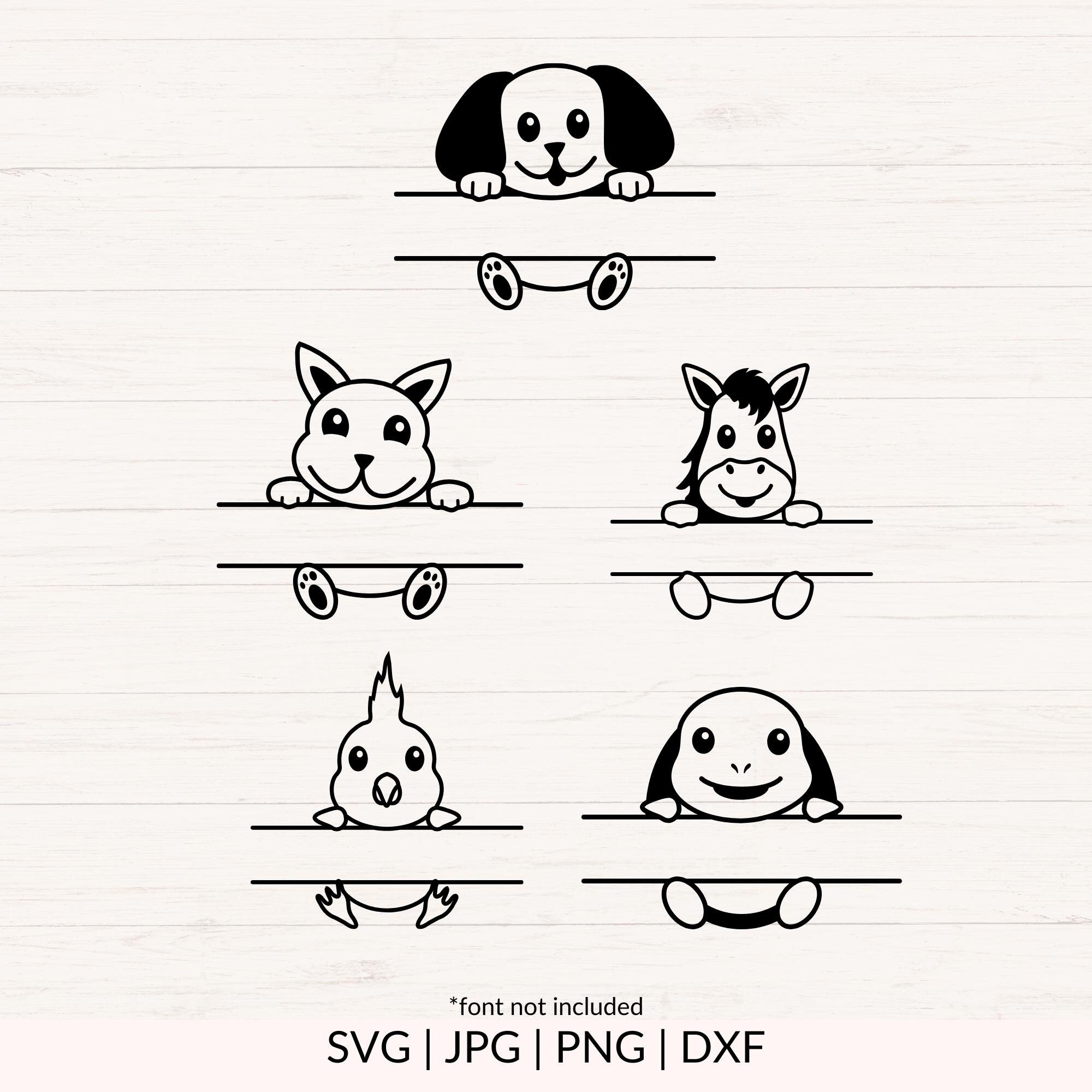 Baby Animals Split Frame Svg, Png, Jpg, Dxf, Cute Animals Split Name ...