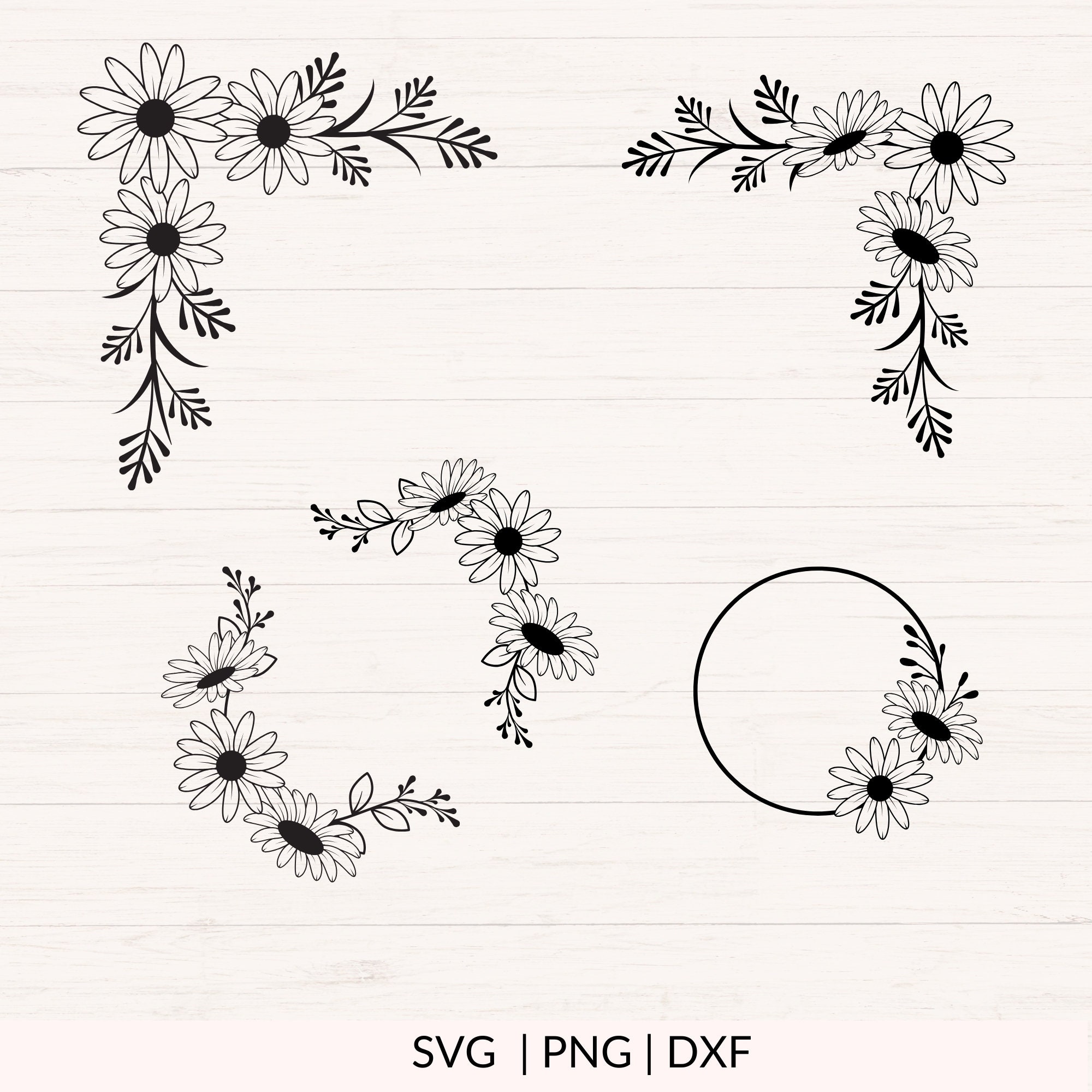 Daisy Svg Bundle, Daisies Svg, Daisies Bouquet Svg, Floral Arrangement ...