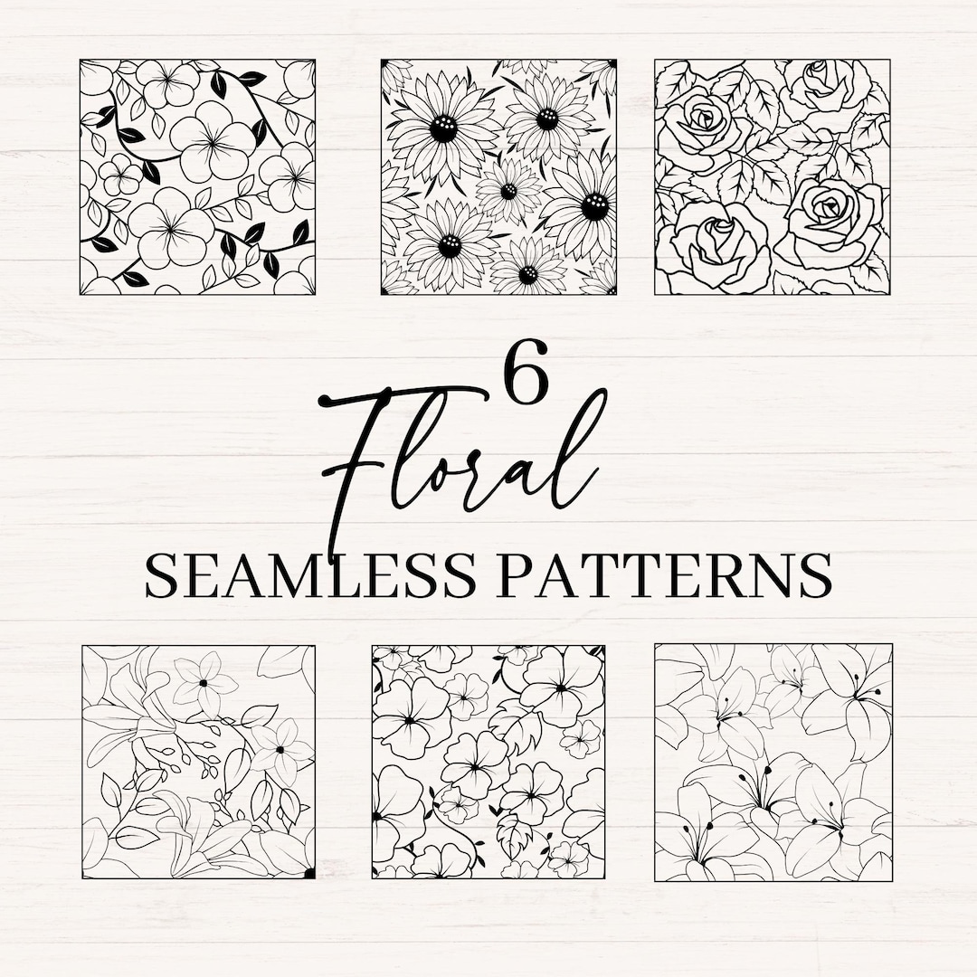 Floral Seamless Pattern Svg, Png, Jpg, Dxf, Seamless Sunflower Pattern ...