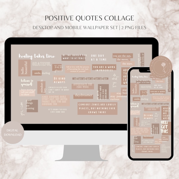 Motivational Collage Wallpaper - Etsy