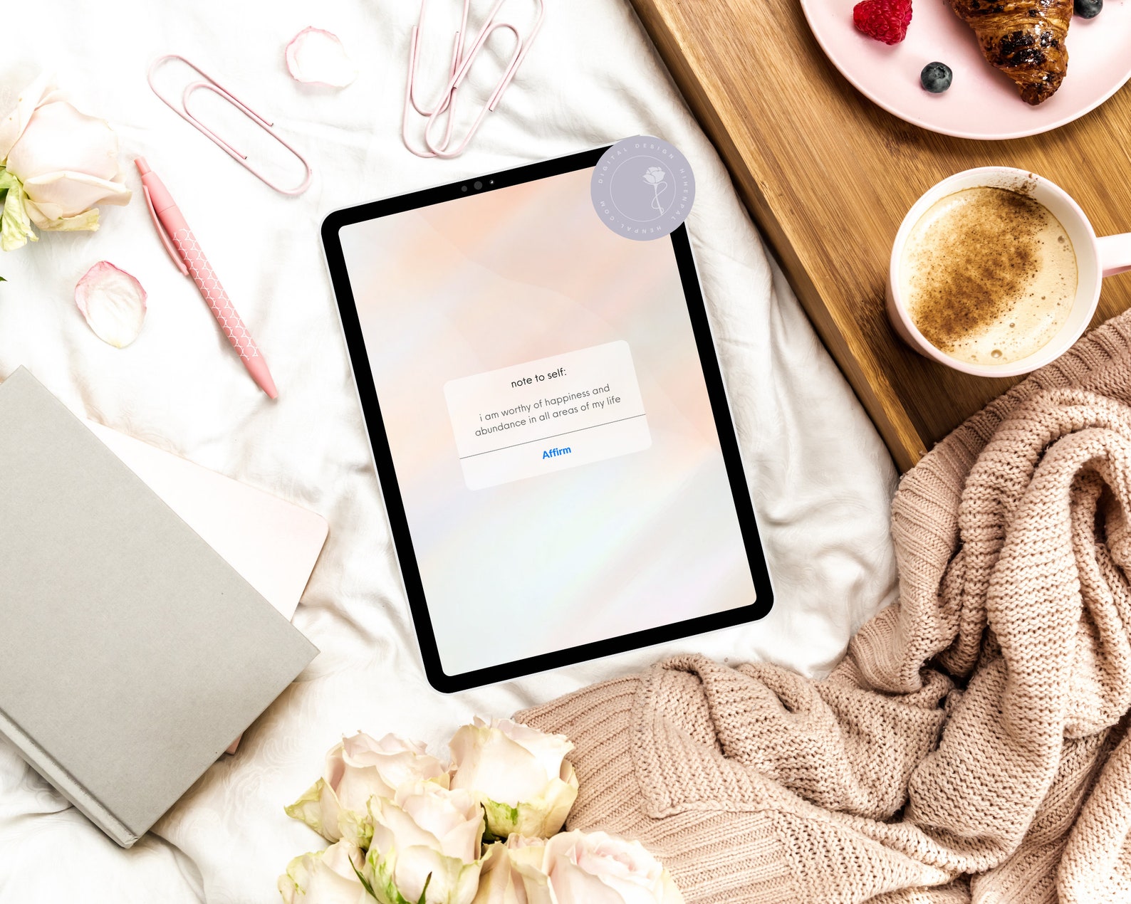 Affirmation Wallpaper for iPad Tablet Positive Affirmation Pastel ...