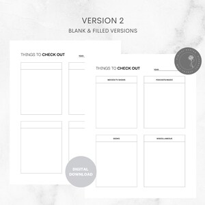 Things to Check Out Printable Template for Movie Log Music Tracker ...