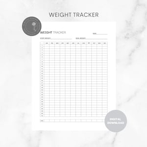 Weight Tracker Printable Template for Weight Loss Weight Gain Weight ...
