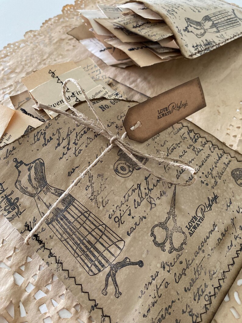Paper Ruffles Snippets – 25 Handmade Strips | Mixed Book Pages, Music ...