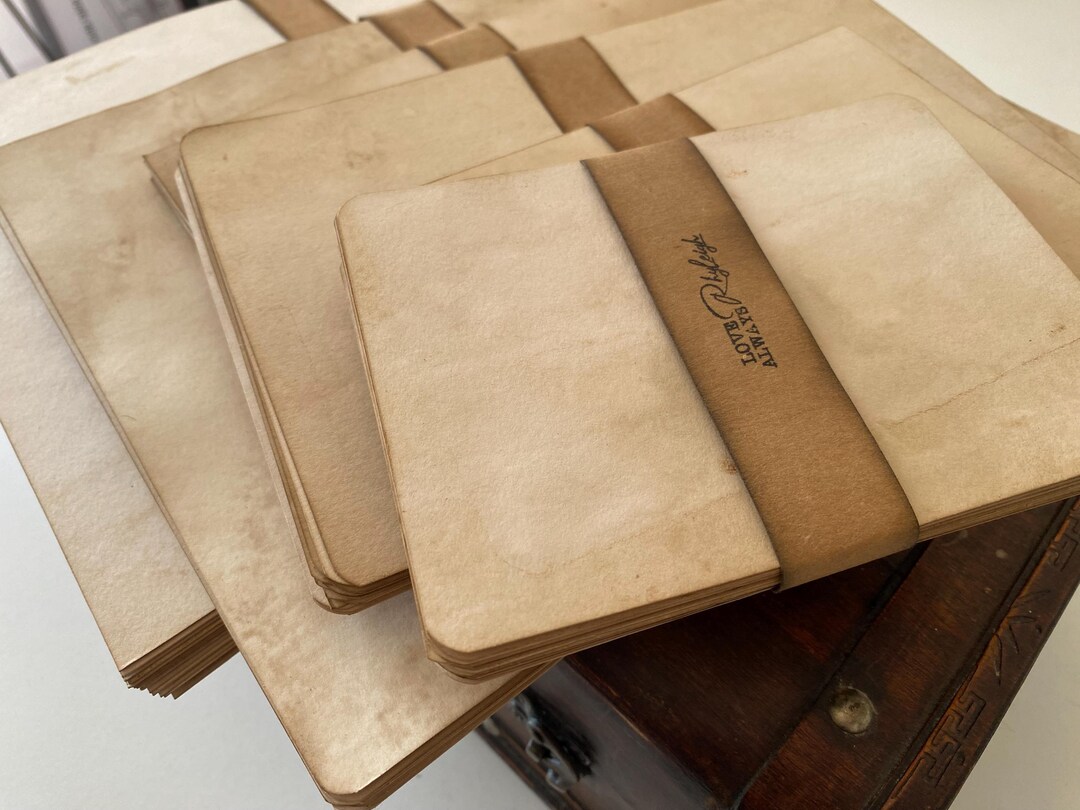 Stack of Coffee & Tea Dyed Cardstock Blanks | Thick 300gsm | Junk ...